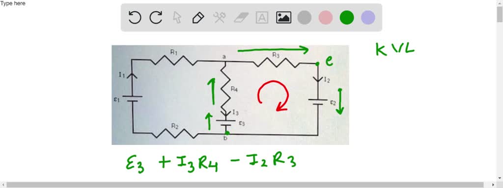 SOLVED: The correct voltage equations for outside loop according to Kirchhoff are: R1 R3 W 1 ohm ...