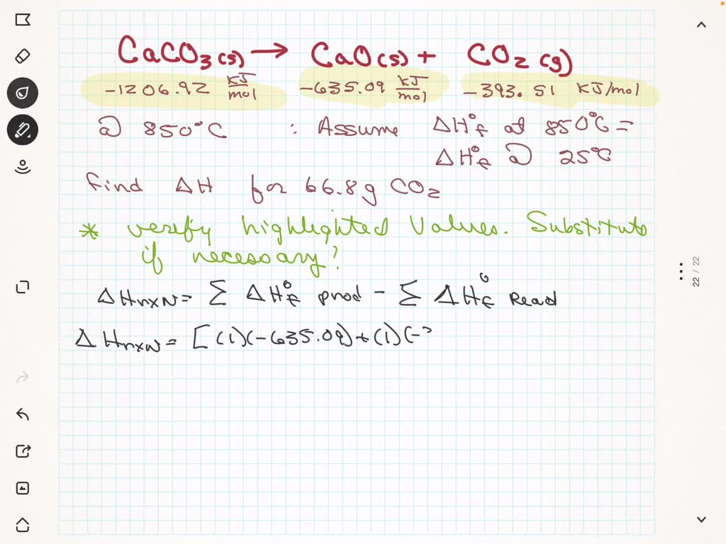 SOLVED: At 850Â°C, CaCO3 undergoes substantial decomposition to yield ...