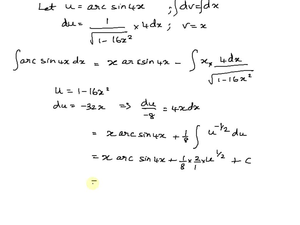SOLVED: Use combination of integration by parts and substitution to ...