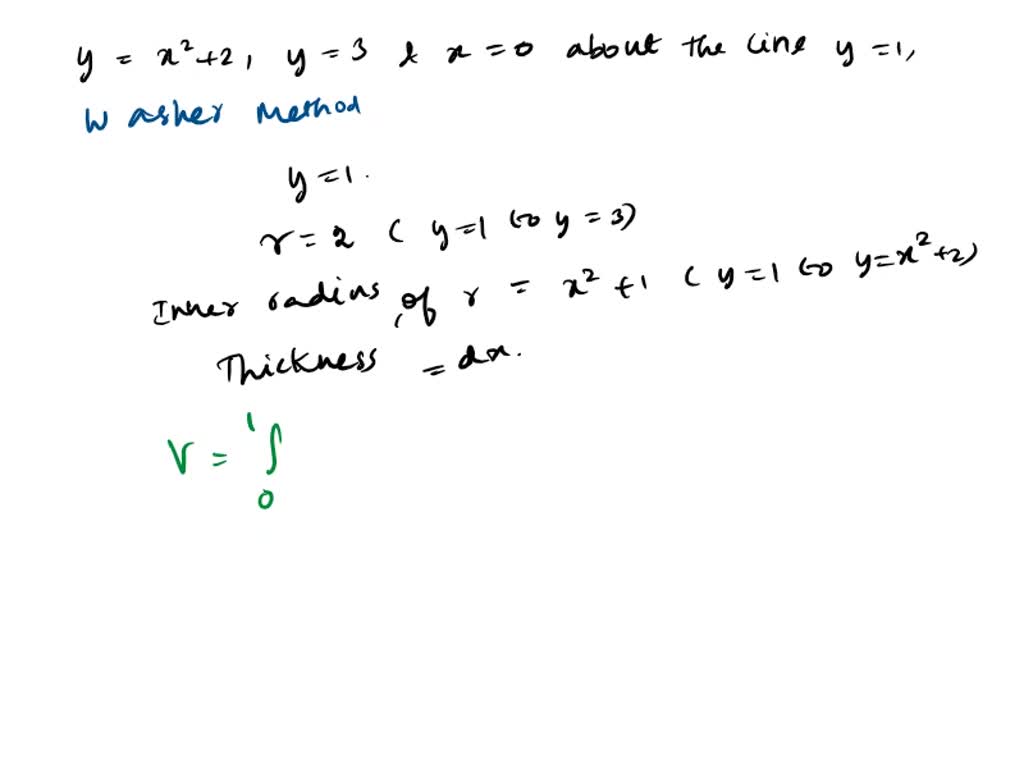 SOLVED: Consider the region shown below bounded by the curves y = 22 + 2, y = 3 and € = 0. Set ...