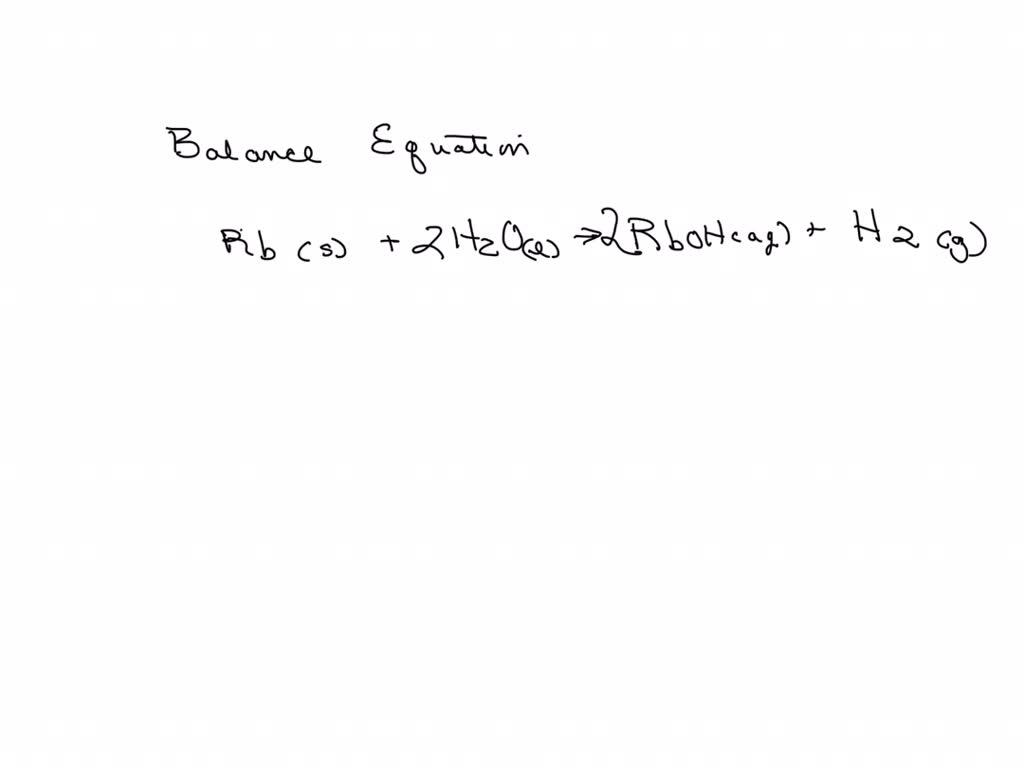 SOLVED: Give the balanced chemical equation and for each of the ...