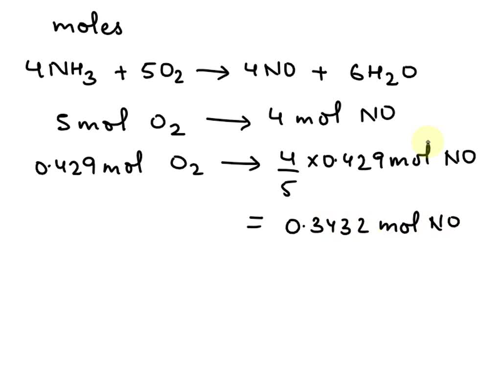 SOLVED: If 0.429 moles of O2 is consumed in the reaction, how many ...