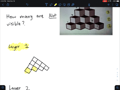 pictured on the right are stacks of solid cubes determine the number of ...
