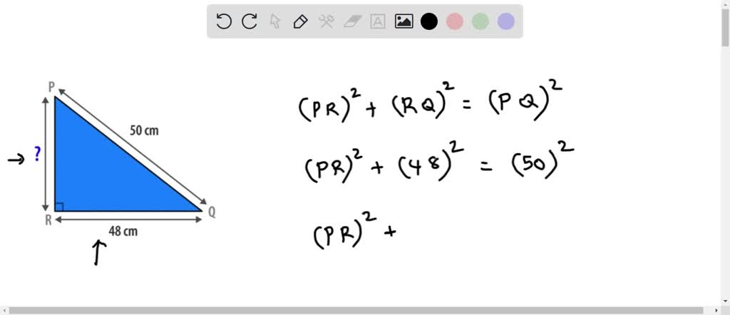 Using Pythagoras' theorem, calculate the length of PR. Give your answer in centimetres ( cm ...