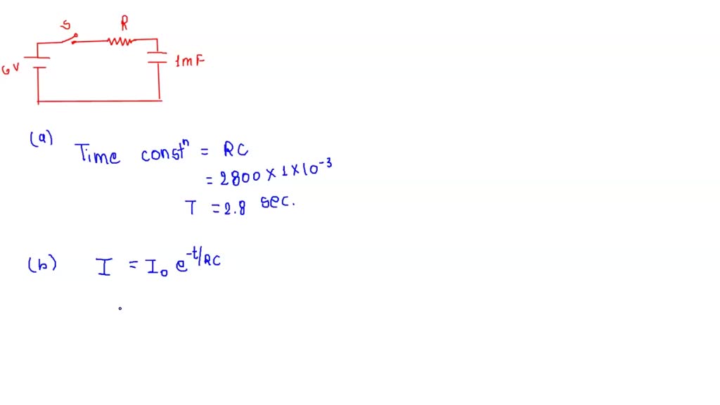 SOLVED: Question 16 (4 points) A simple RC circuit consists of a 1-mF capacitor in series with a ...