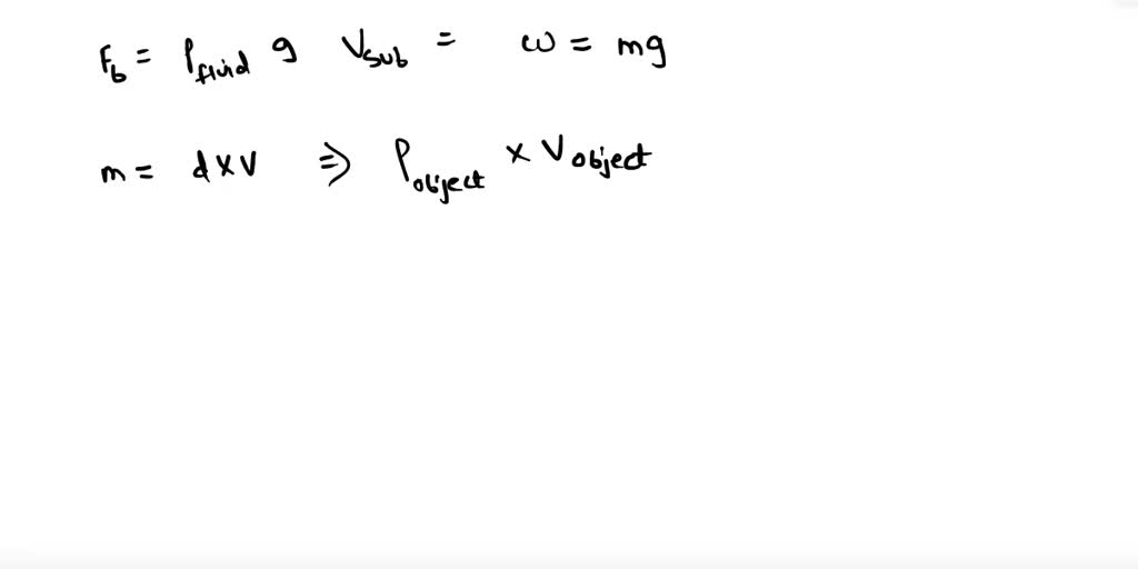 SOLVED: If an object floats in a fluid, use equations to calculate the volume of the object and ...