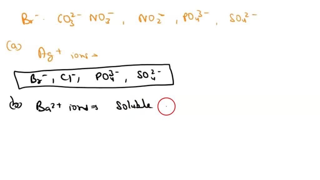 SOLVED: From the following anions, SO3^2-, Br-, CO3^2-, Cl-, I-, NO3 ...
