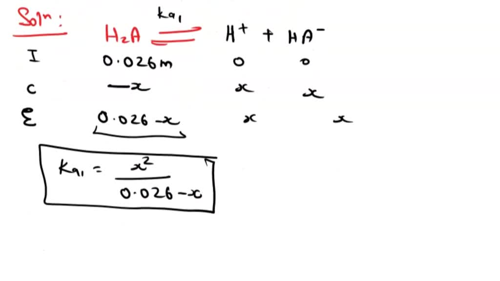 SOLVED: A diprotic acid H2A has pka1 = 4.70 and pka2 = 9.97. Find the pHand concentrations of ...