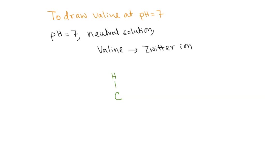 SOLVED: Valine at pH 7: 9 ( Iiati H CH3 H3C 0 00