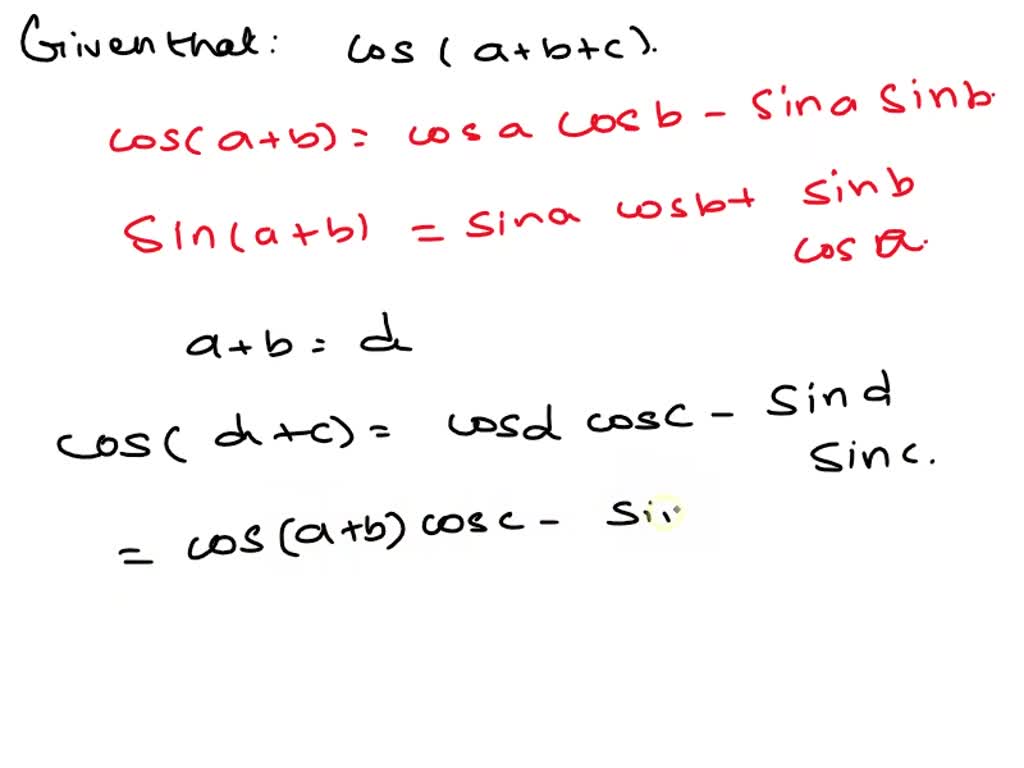 Solved Using The Compound Angle Formulas Derive A Formula For