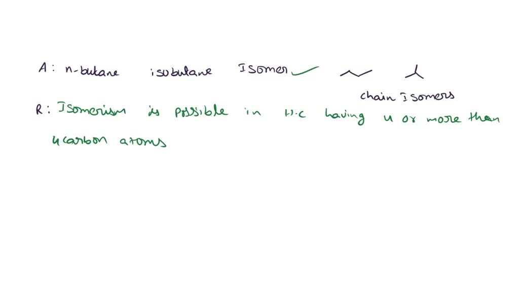SOLVED: Assertion: n-butane and iso-butane are examples of isomers ...