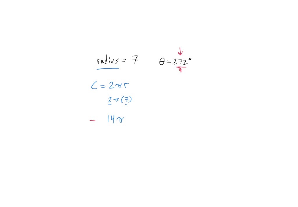 SOLVED: In a circle of radius 7, the length of the arc that subtends a ...