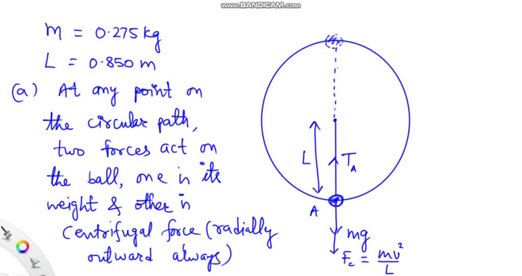 SOLVED: A 100-gram ball on a 60 -cm-long string is swung in a vertical ...