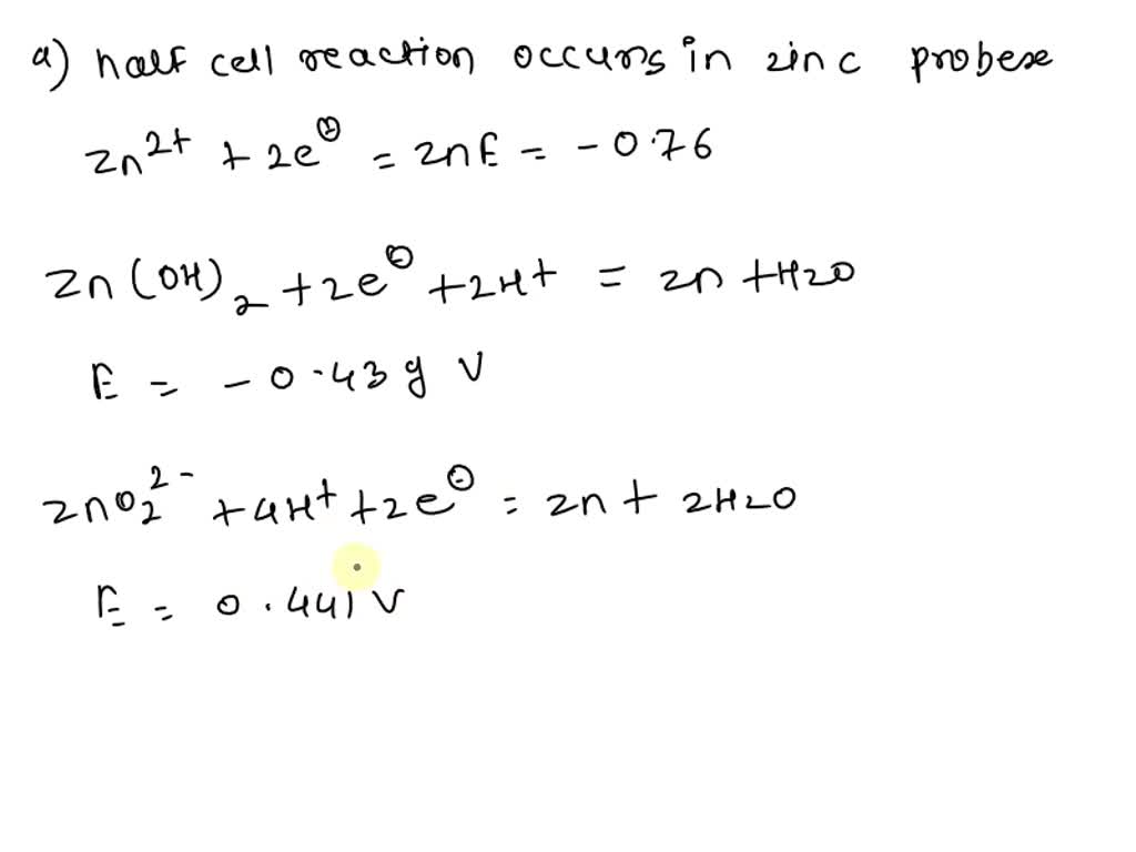SOLVED: Figure Q2 shows the Pourbaix diagram of zinc metal in de ...