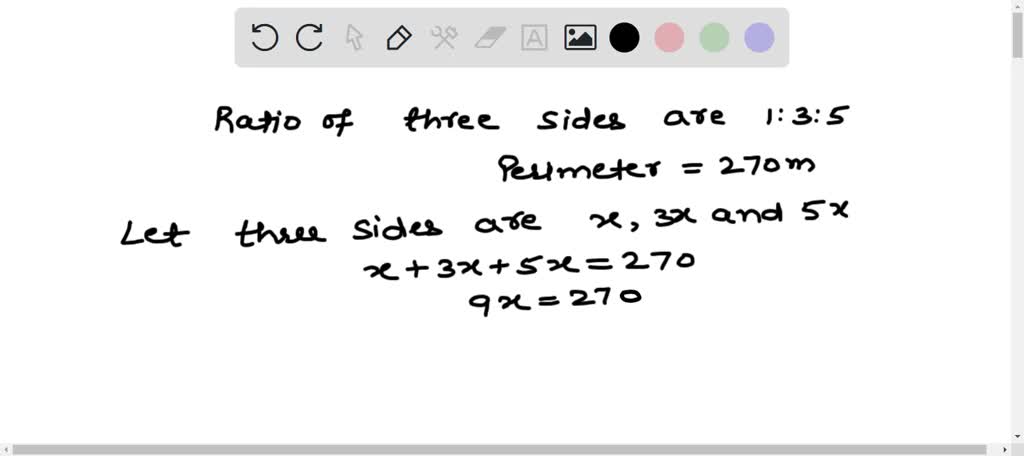 The Sides Of A Triangular The Ratio 3 5 7 And Its Perimeter Is 300m 