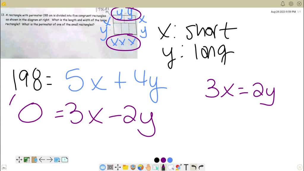 SOLVED: A rectangle has been divided into six smaller rectangles and ...