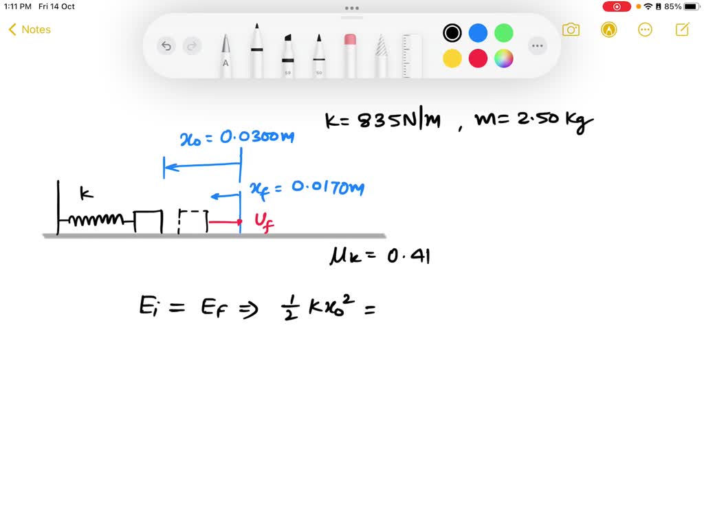 SOLVED: A 2.50 kg block on a horizontal floor is attached to a horizontal spring that is ...