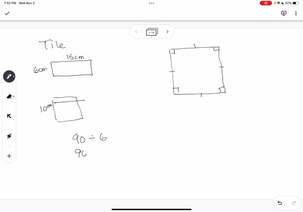 SOLVED: What is the side length of the smallest square that could be tiled using a 6 cm by 15-cm ...