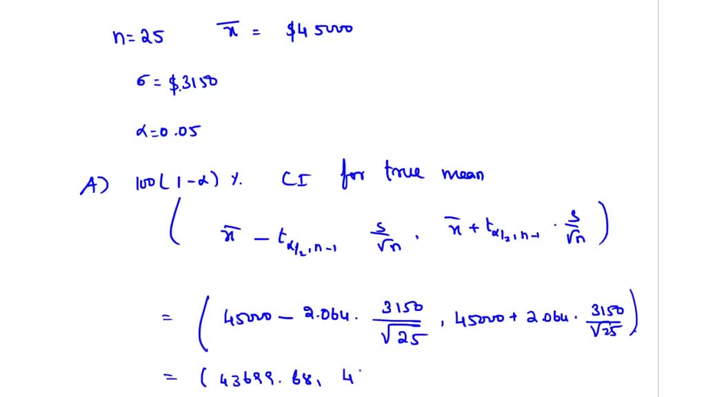 SOLVED: Confidence Intervals Please answer all questions using ...