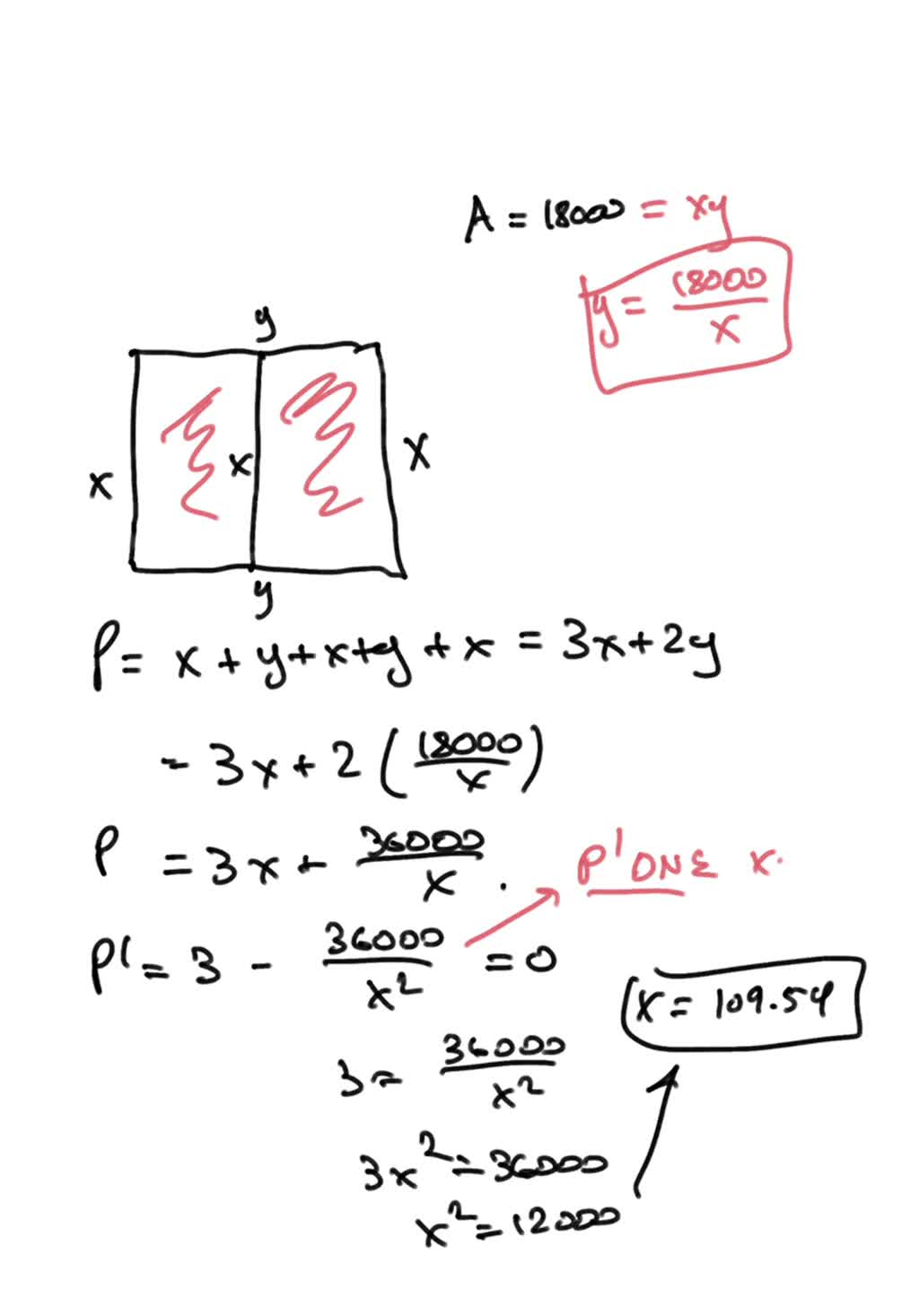 SOLVED: Brian wants to enclose a rectangular field with two internal ...