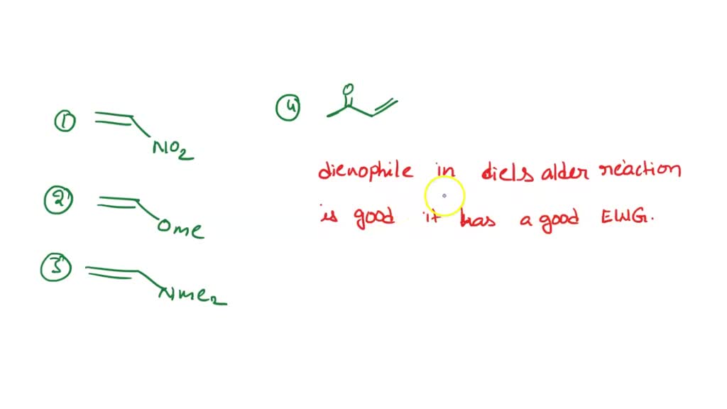 SOLVED: Step 1: Now let's focus on the dienophile. The dienophile is ...