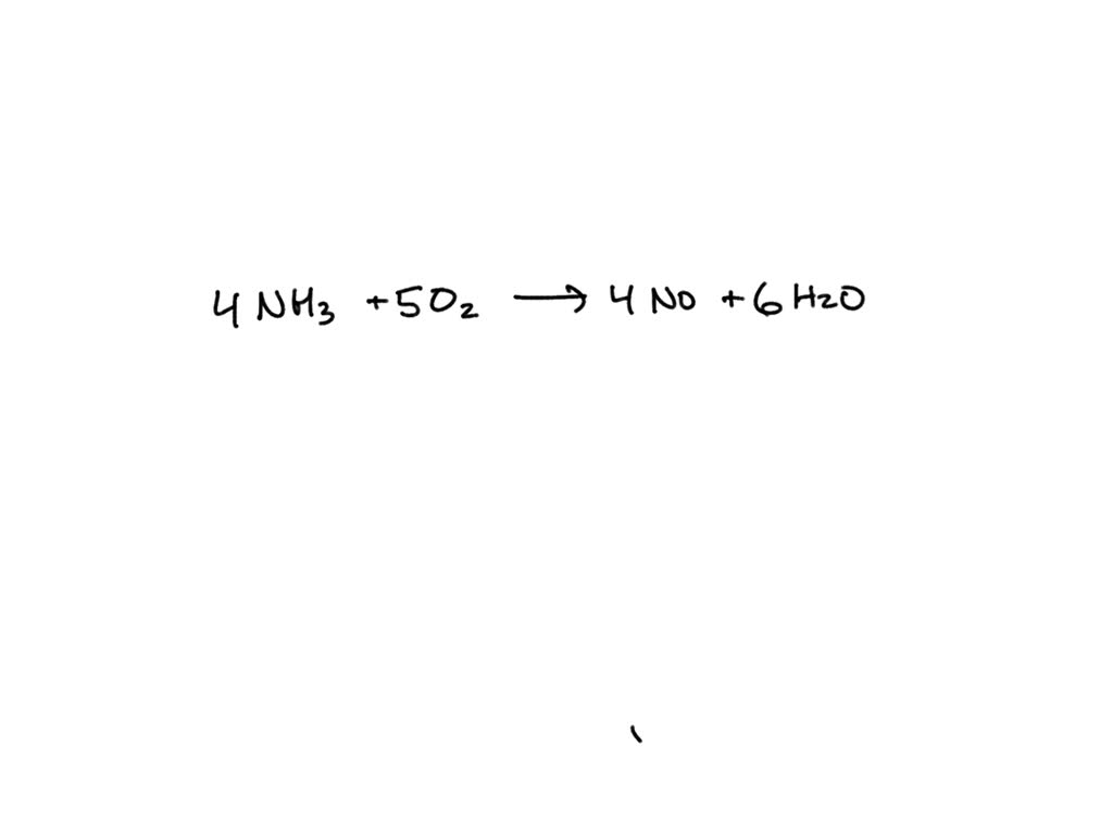 SOLVED: Use the unbalanced equation NH3 + O2 = NO + H2O to find the ...