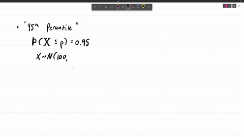 Find the 95th percentile of a normal distribution with a...