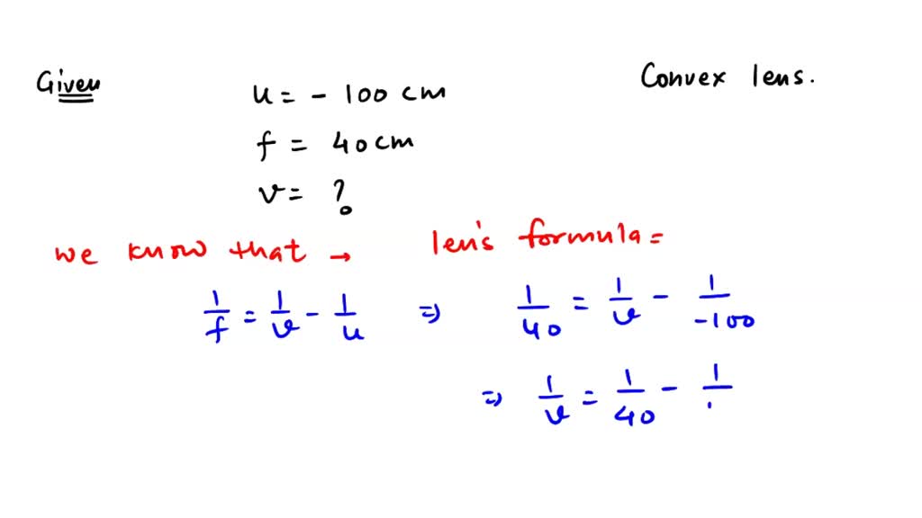SOLVED: An object is placed at a distance of 100 cm from a converging ...