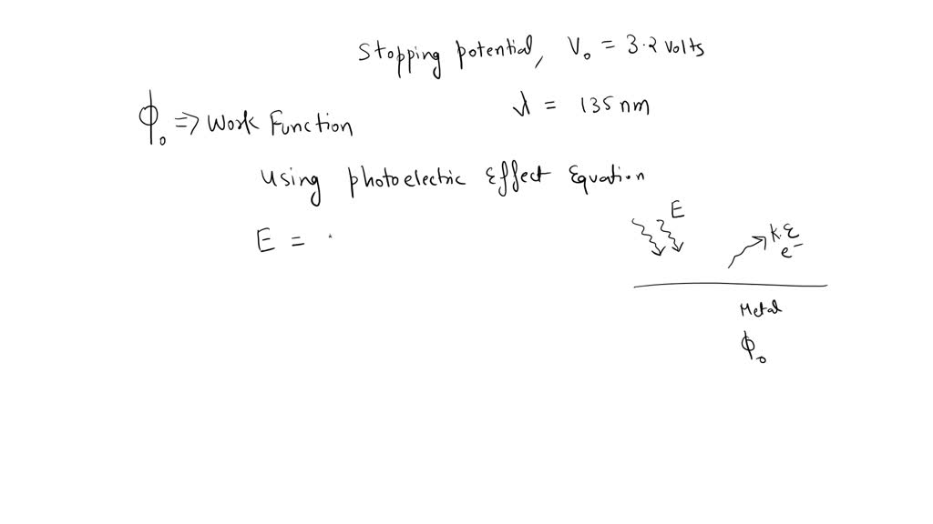 SOLVED: In a photoelectric effect, the stopping potential is 3.2 V. The ...