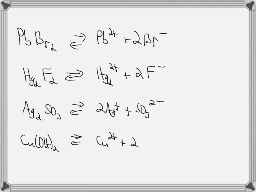 SOLVED: Use solubility products to predict which of the following salts ...