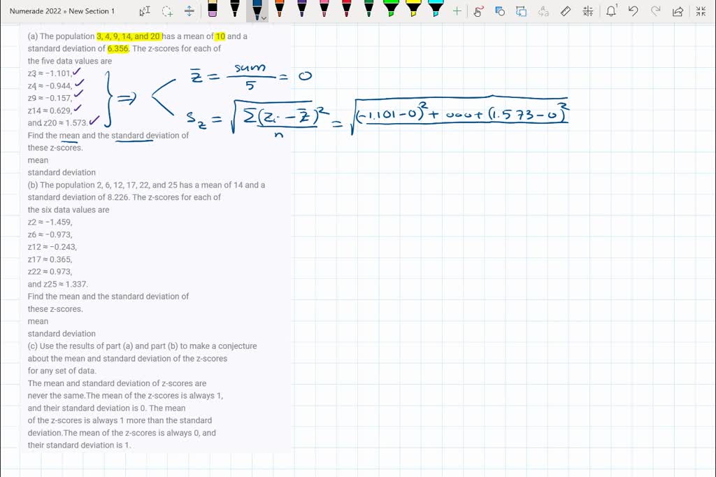 SOLVED: ample z-score: le can calculate sample z-score when population ...