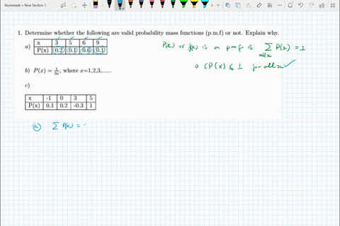 Probability Mass Function 9) Table Q10.1.G. Represents The Probability