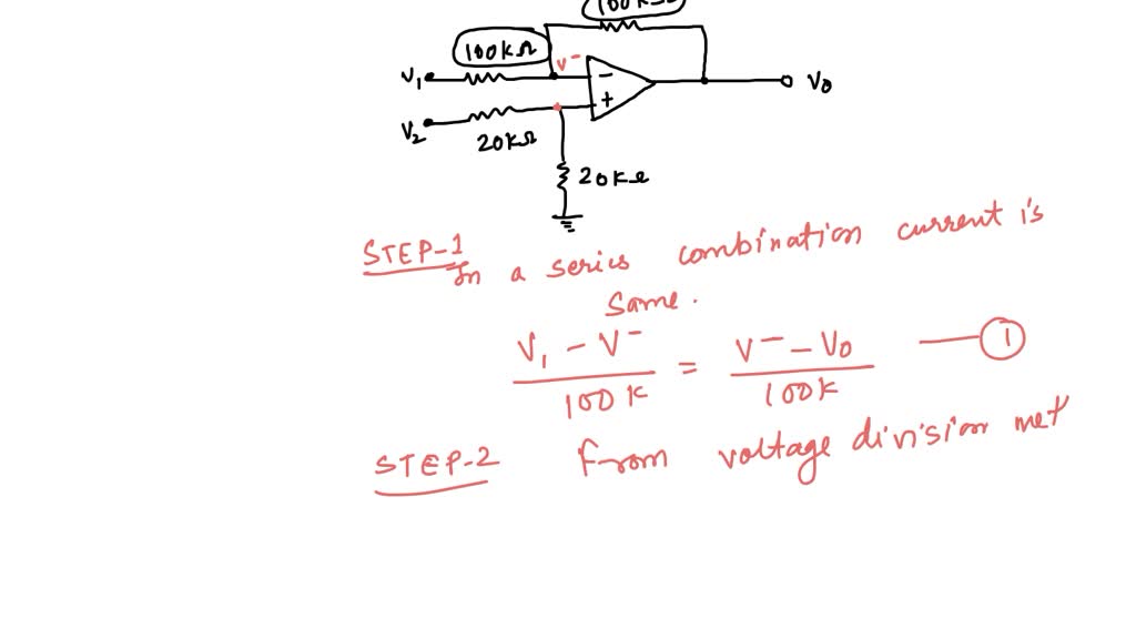 SOLVED: Determine the output voltage when V1 = –V2 = 1 V. 5. Determine the output voltage when V ...