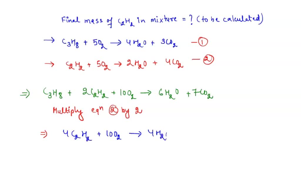 SOLVED: A gas mixture contains 15.9 mol of C2H2 and 27.8 mol of H2. (a ...