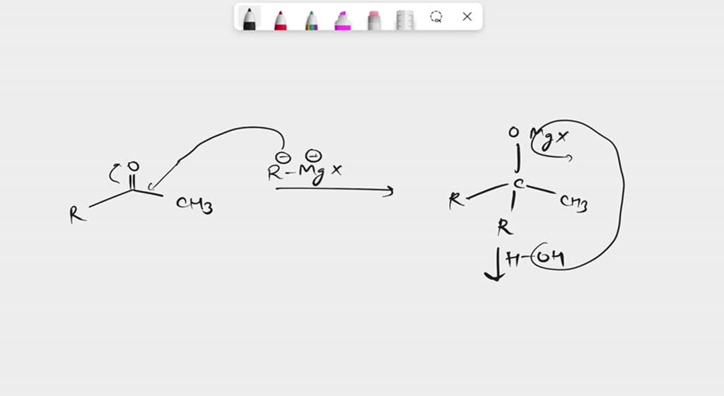 SOLVED: 'Draw the complete mechanism for the Grignard reaction of acetone (CH3)2C-O with PhMgBr ...