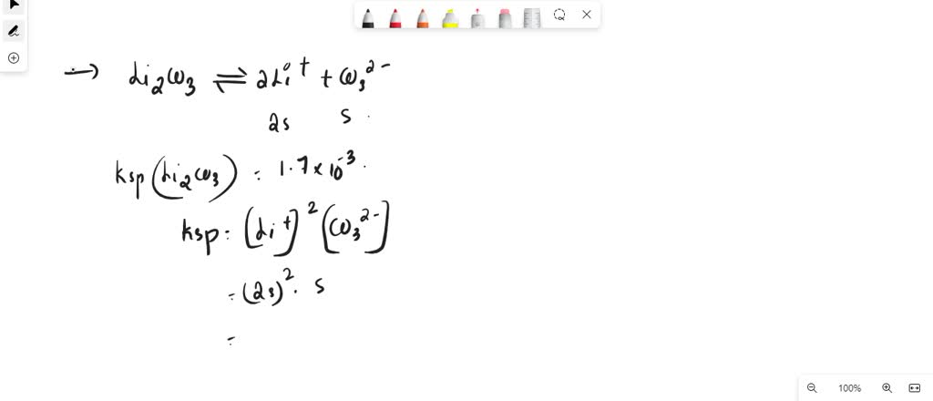 SOLVED: The Ksp for lithium carbonate, LiCO3, is 1.7x10^-3 at 25Â°C ...
