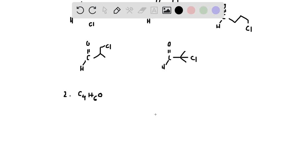 SOLVED: 1) Draw all of the structural isomers of C4H7ClO that contain ...
