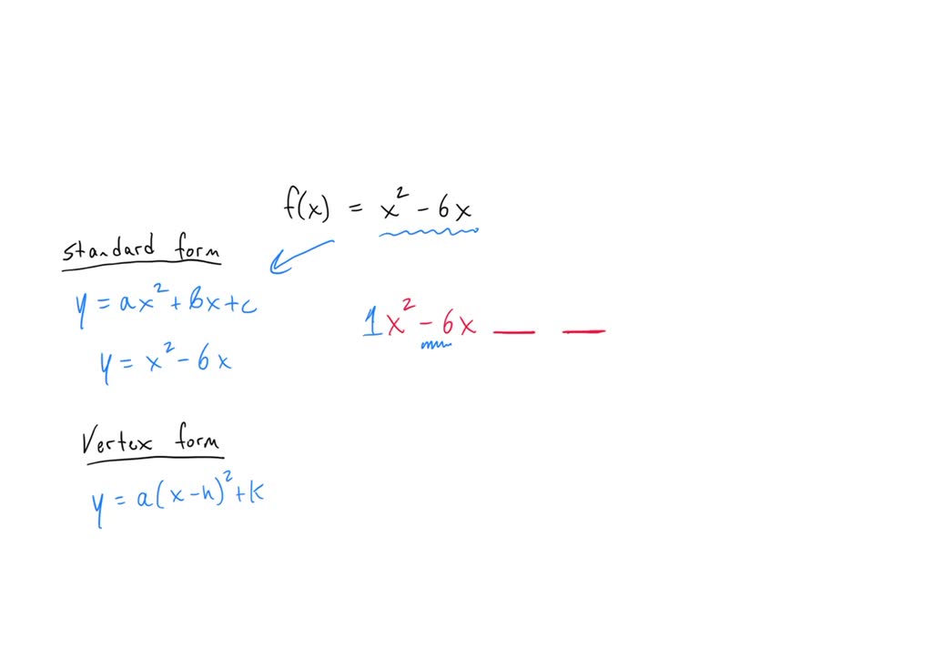 SOLVED: Use the vertex formula to determine the vertex of the graph of the function and write ...