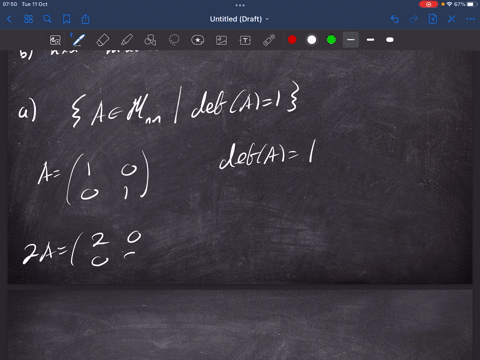 13 a is the set of n x n matrices with det a 1 a subspace of...