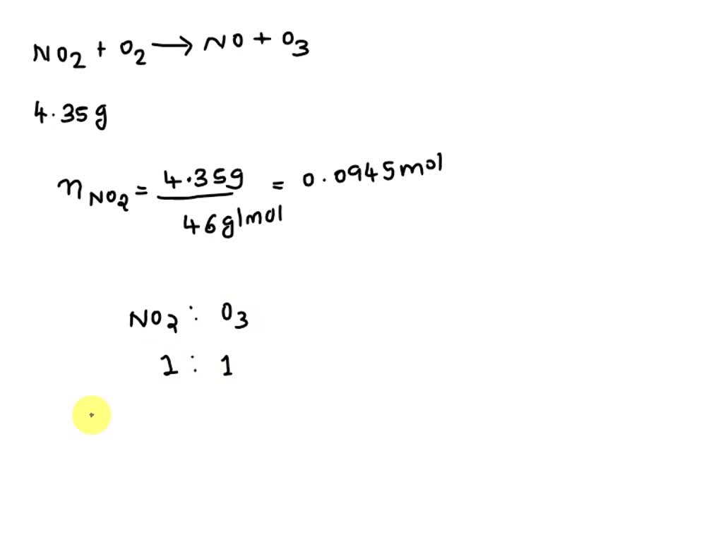 SOLVED: (a) Nitrogen dioxide from exhaust reacts with oxygen to form ozone. What mass of ozone ...