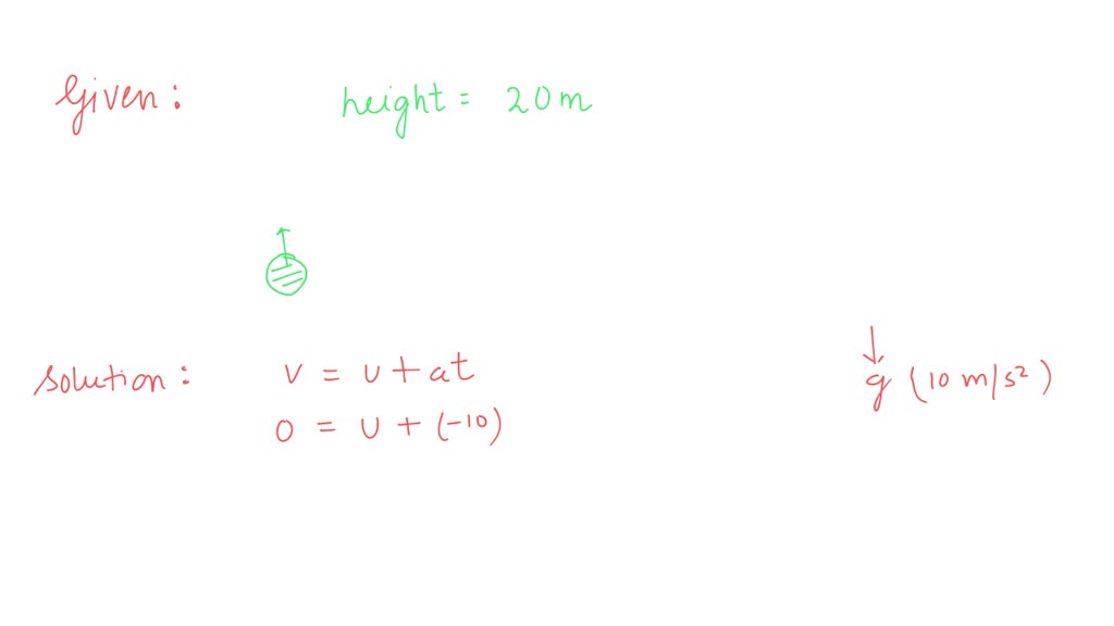 SOLVED: An object is thrown vertically upwards to a height of 10 m ...