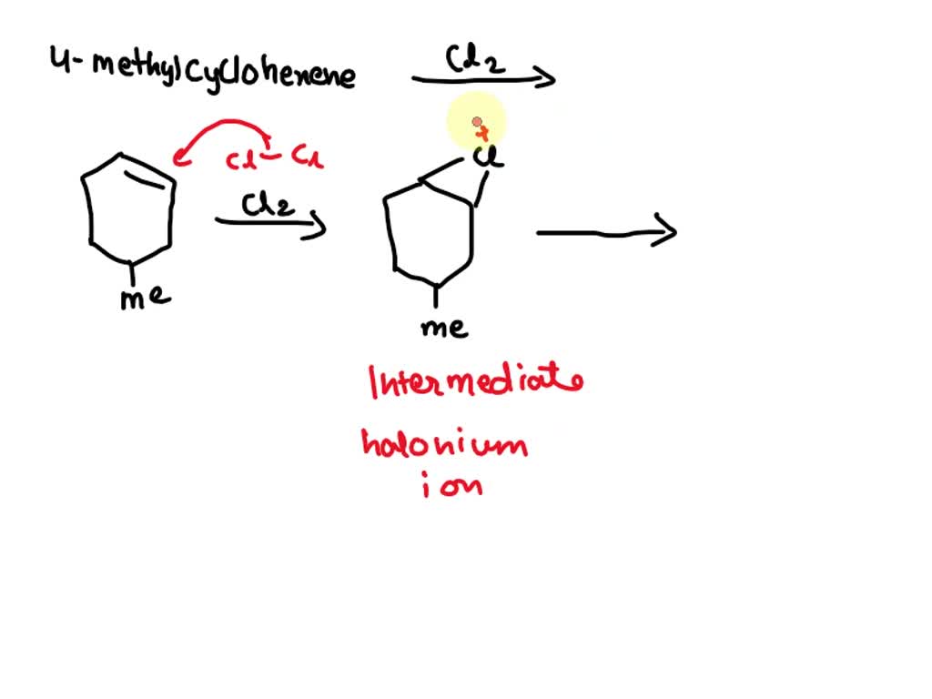 SOLVED: Draw the product that would form when 4-methylcyclohexene ...