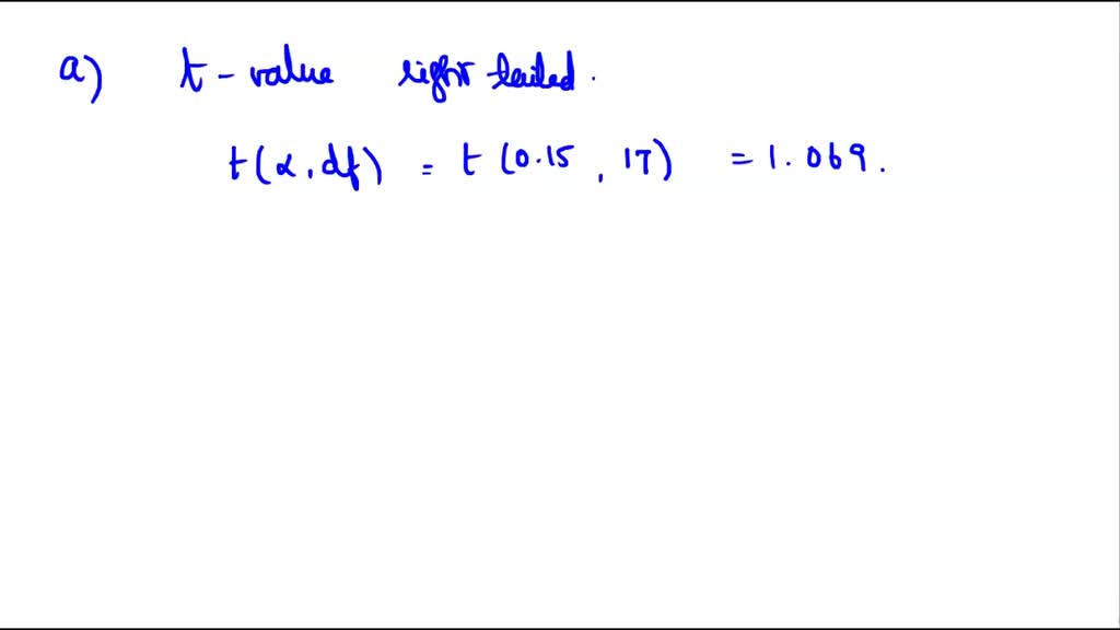 SOLVED: Determine the t-value in each of the cases Click the Icon to ...