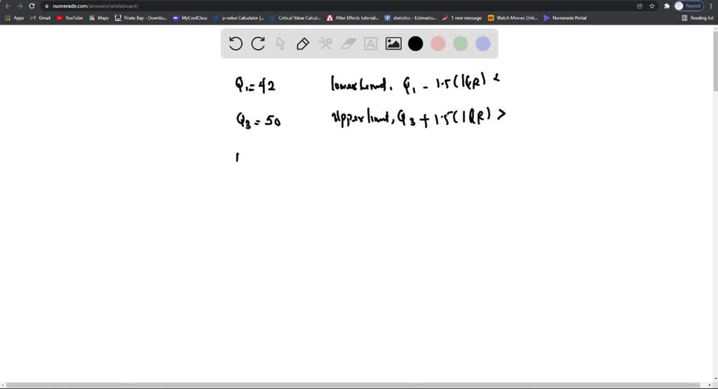 SOLVED: A data set has a first quartile of 44 and a third quartile of 50.Compute the lower and ...
