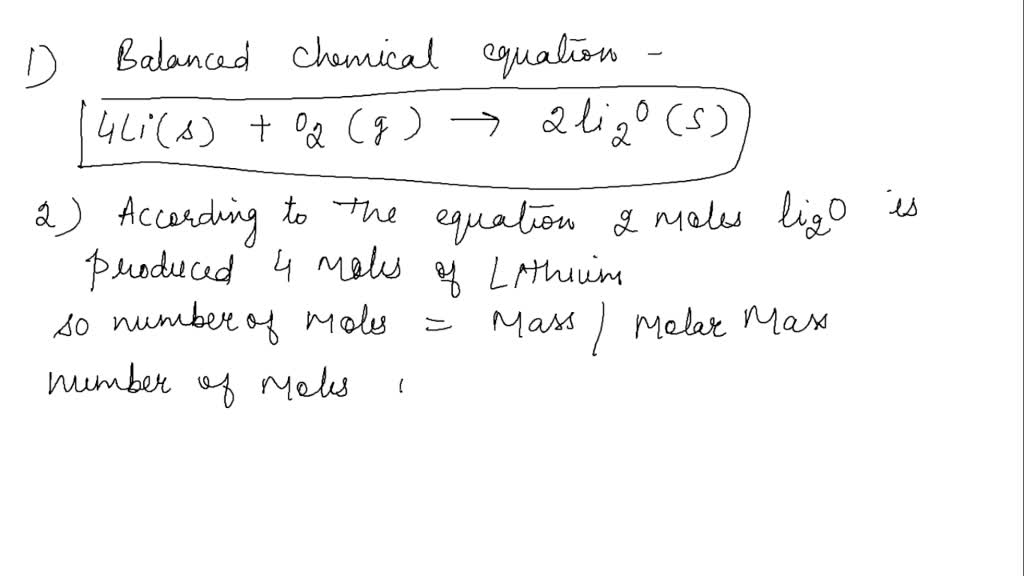 SOLVED: Lithium oxide can be produced by the reaction shown below: A ...