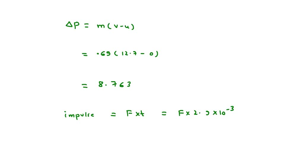 Solved An Object Of Mass 0 69 Kg Is Initially At Rest When A Force