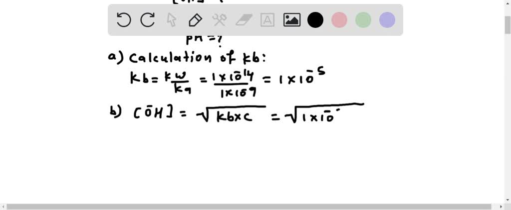 Calculate the pH of a 0.1 M KCN solution. The Ka of HCN =10-9.