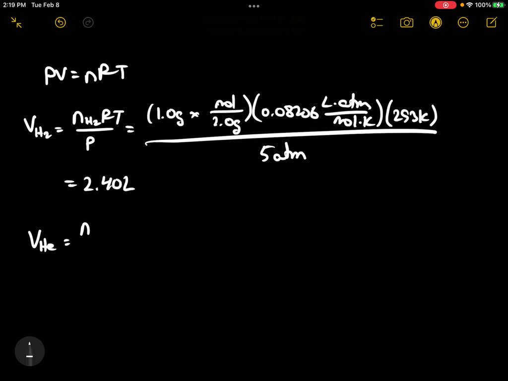 What is most nearly the combined volume of 1.0g of hydrogen (H2) and 10 ...