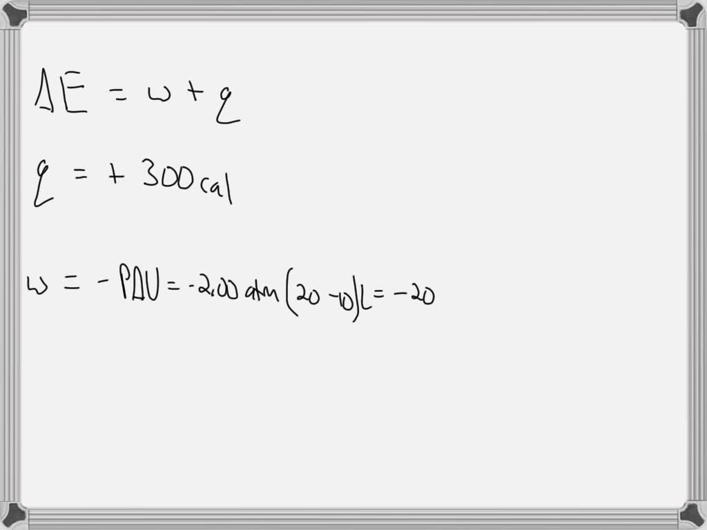 SOLVED: A gas expanding against a constant pressure of 2 atm from 10 to ...