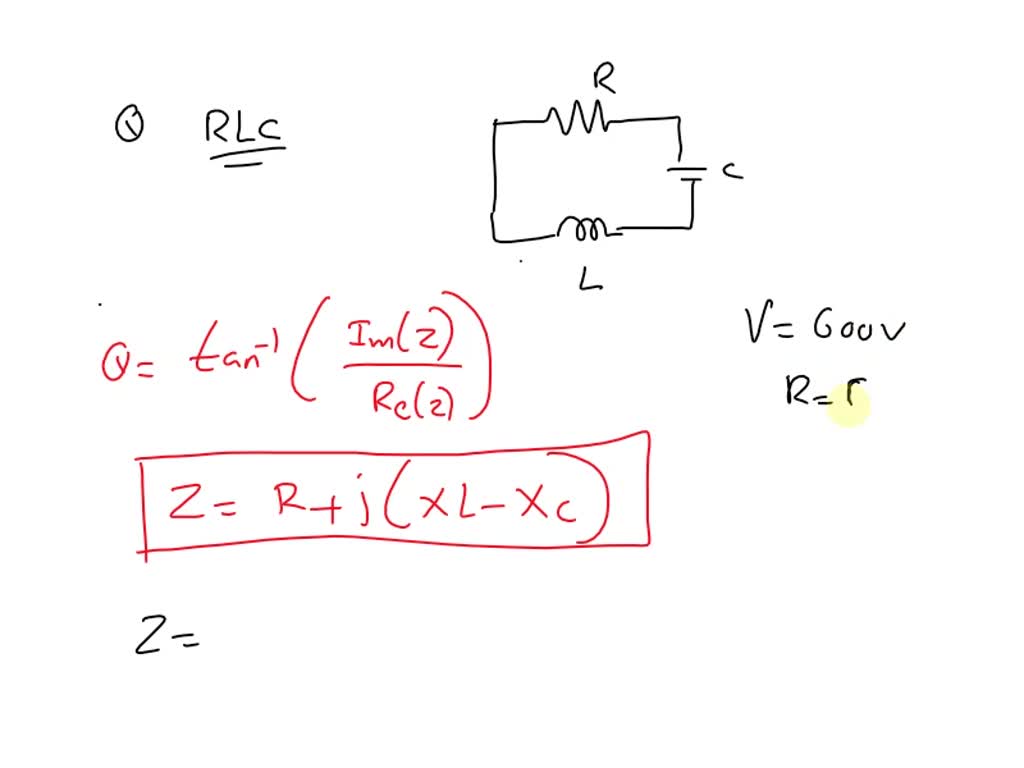 Solved The Above Rlc Series Circuit Has Et 600v R 56 Ω X L 64 9145